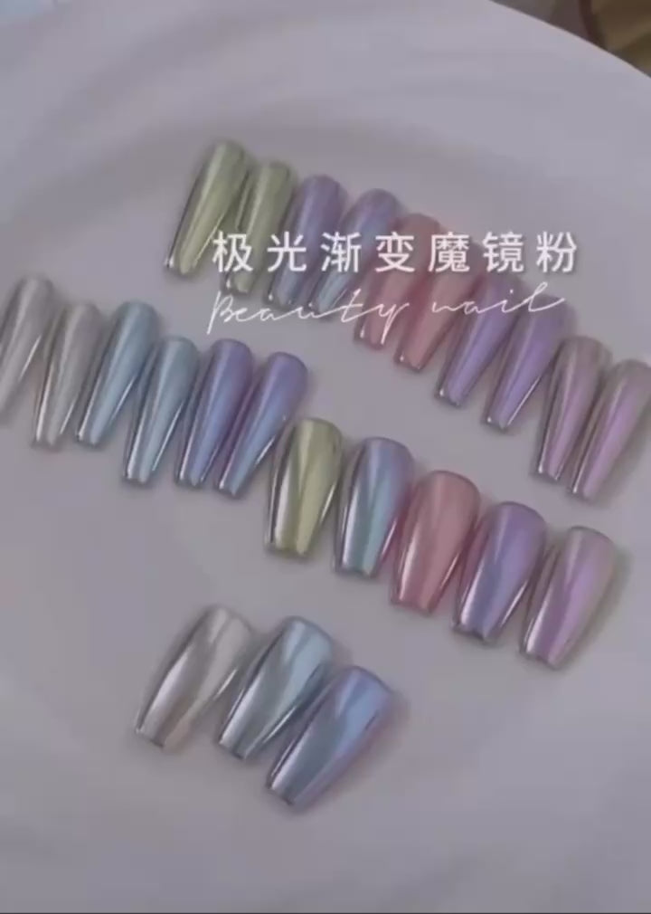 Aurora Chrome – Pixie Nail